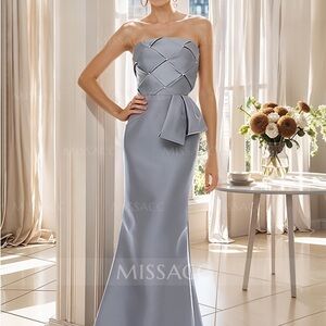 MISSACC | Dresses | Missacc Strapless Floor Satin Mother Of The Bride ...